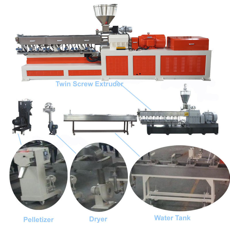 Color Masterbatch Twin Screw Extruder , Pvc Extruder Machine Water ...