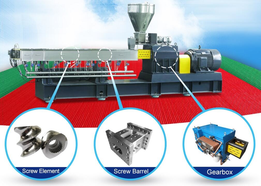 Twin Screw Gearbox Extruder Machine Parts Parallel Tri-Axial Design ...